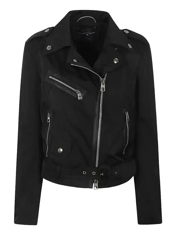 Ermanno Scervino Belted Jacket With Zip Detail - Black