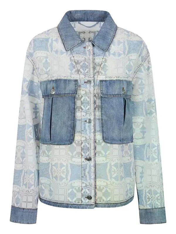 Ermanno Scervino Lace-paneled Denim Jacket - White