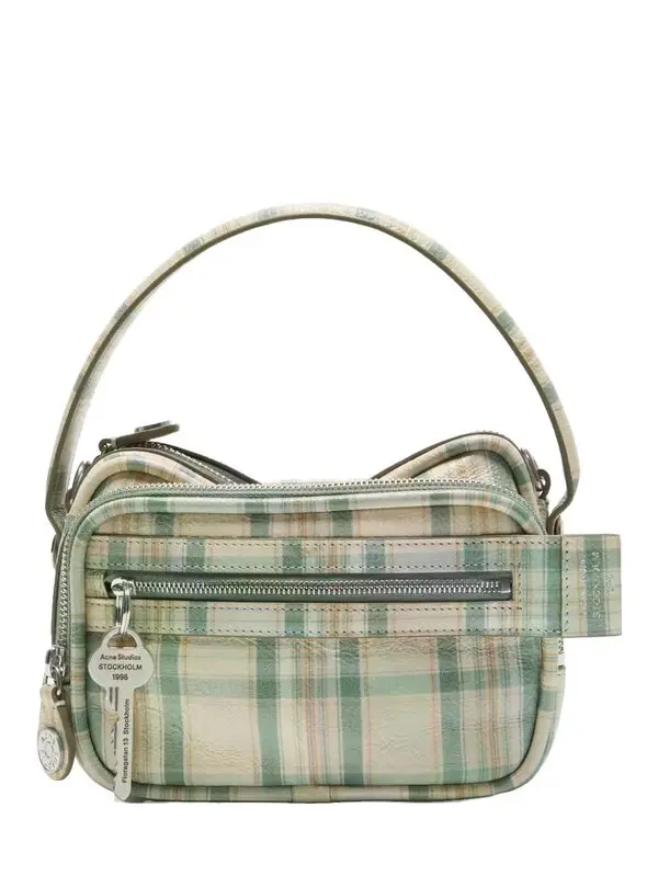 Acne Studios Check-print Leather Cross Body Bag - Neutrals