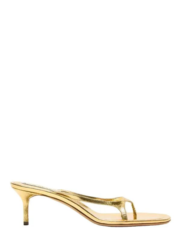 Acne Studios Metallic Leather Kitten Heel Sandals - Gold