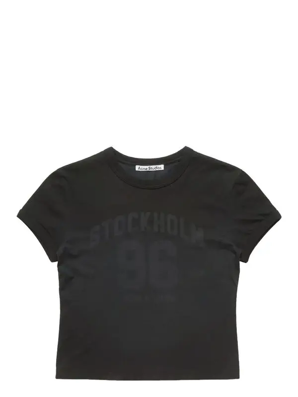 Acne Studios Logo-print Short-sleeve T-shirt - Black