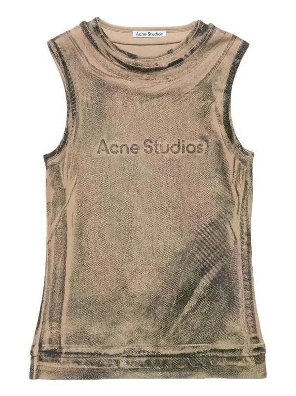 Acne Studios Logo-print Sleeveless Top - Neutrals
