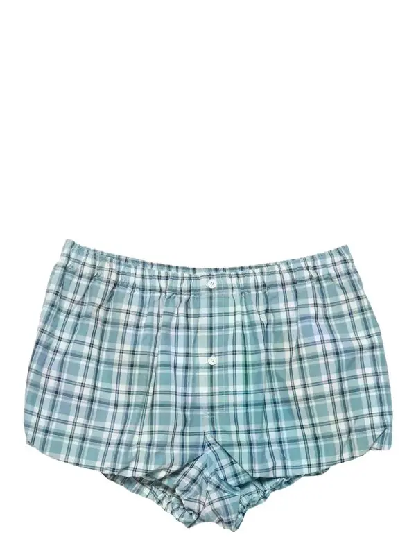 Acne Studios Check-pattern Bubble Shorts - Blue