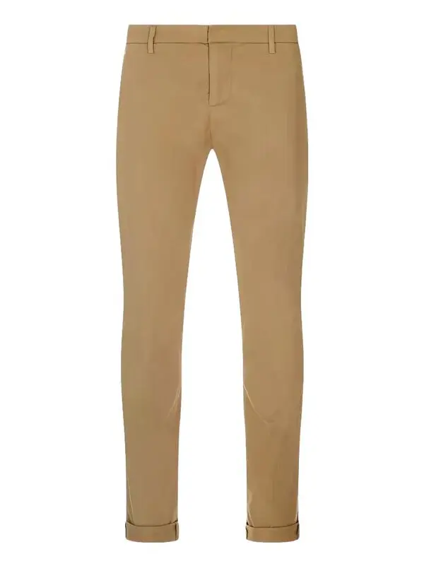 DONDUP Slim-fit Chino Pants With Logo Plaque - Brown