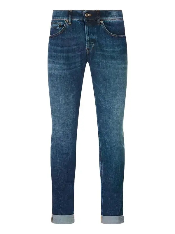 DONDUP Logo-plaque Whiskered Skinny Jeans - Blue