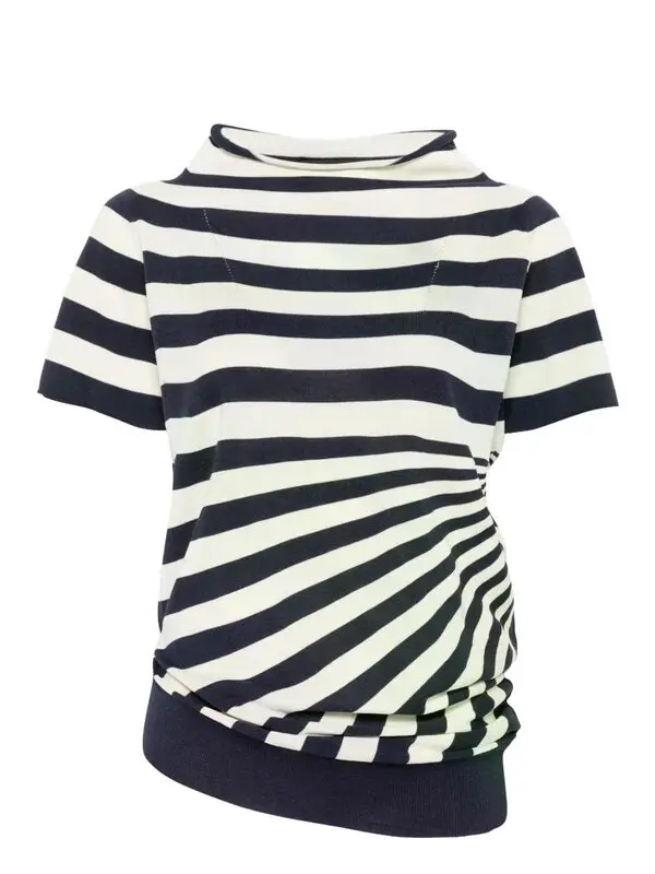 Junya Watanabe Striped Short-sleeve T-shirt - Blue