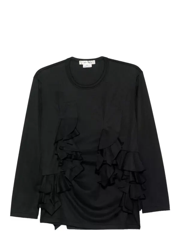 Comme Des Garçons Ruffled Long-sleeve T-shirt - Black