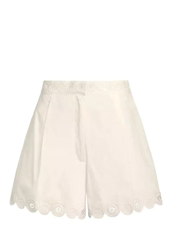 MARIE OLIVER Betty Lace Scalloped Shorts - White