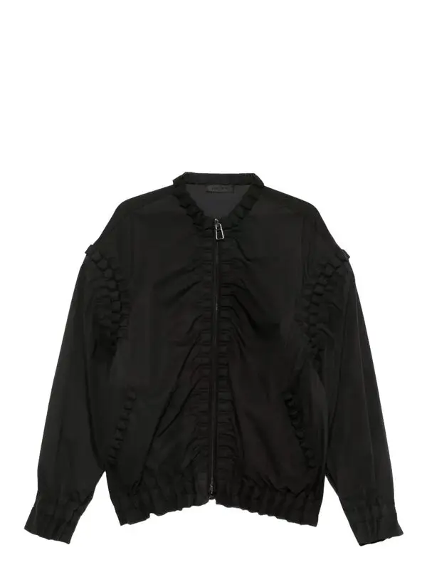 RAXXY Ruffled-embellishment Bomber Jacket - Black