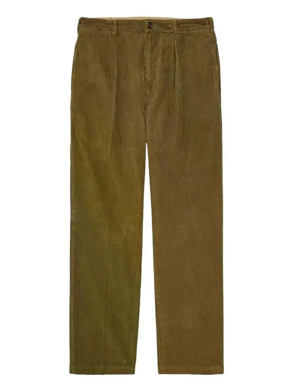 DRAKE'S Pleated Corduroy Trousers - Green