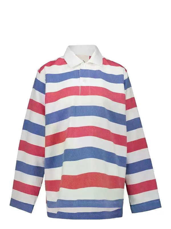 MARRAKSHI LIFE Striped Rugby Shirt - White