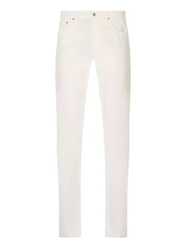 PT TORINO Logo Patch Slim-fit Trousers - White
