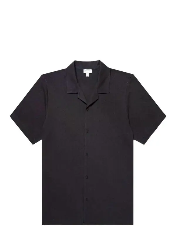 Sunspel Riviera Camp Collar Shirt - Blue