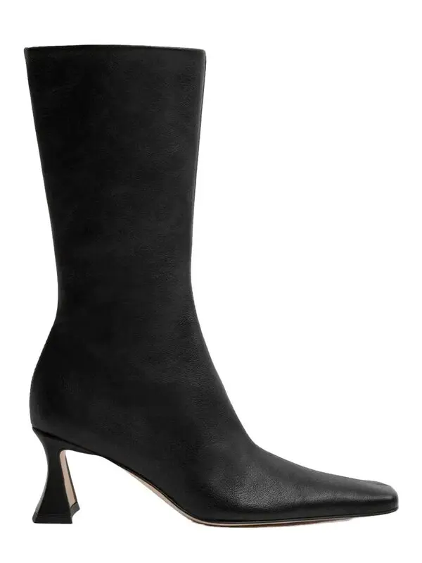 MIISTA Araxi Square-toe Leather Ankle Boots - Black
