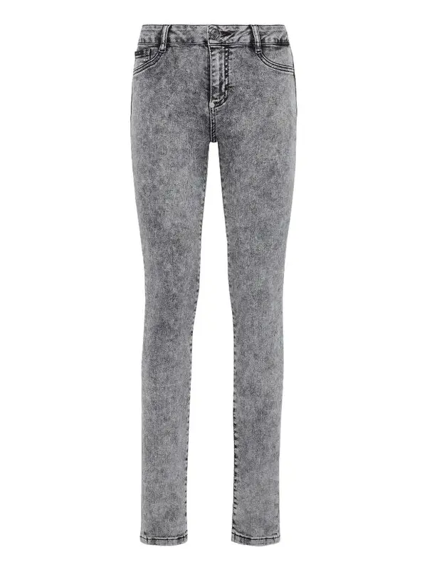 Philipp Plein Acid Wash Skinny Jeggings - Grey