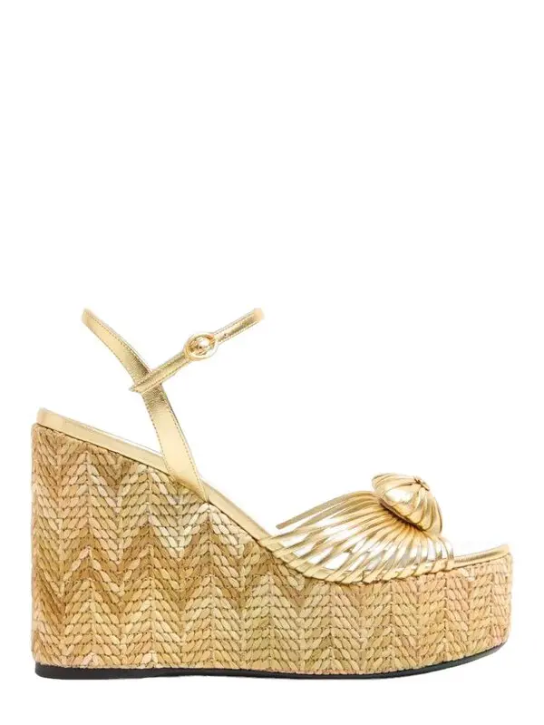 Valentino Garavani Heart Detail Wedge Sandals - Gold