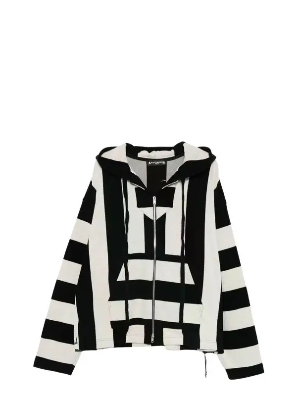 MASTERMIND WORLD Striped Zip-up Hoodie - Black