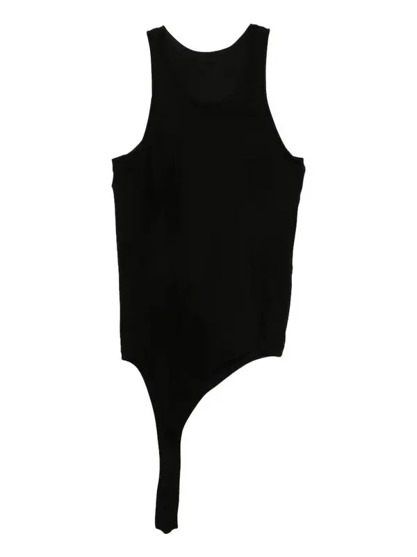 JULIUS Asymmetric Panelled Vest - Black