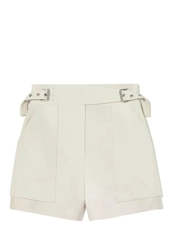 3.1 Phillip Lim Buckled-waistband Cotton Shorts - Neutrals