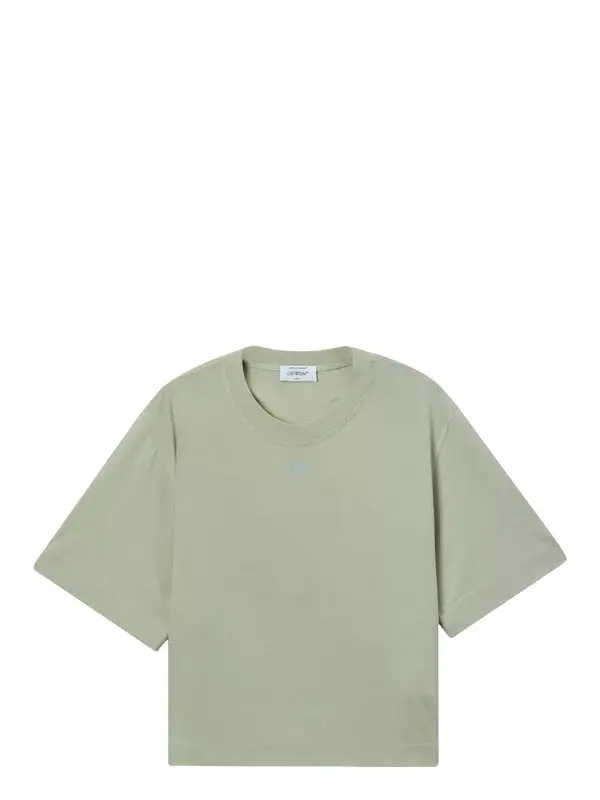 Off-White Arrows-print Logo-embroidered T-shirt - Green
