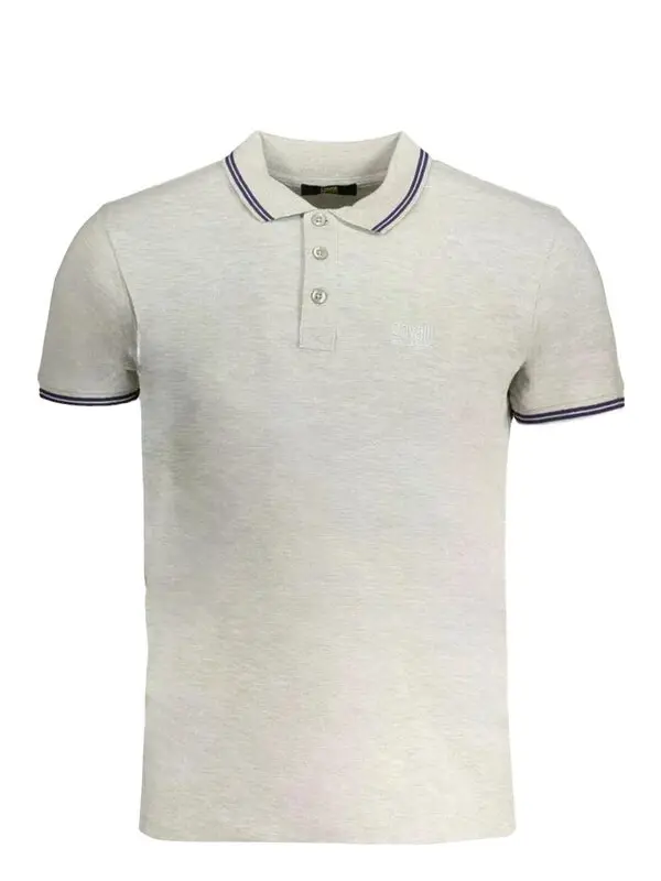 Roberto Cavalli Tipped Melange Polo Shirt - Grey
