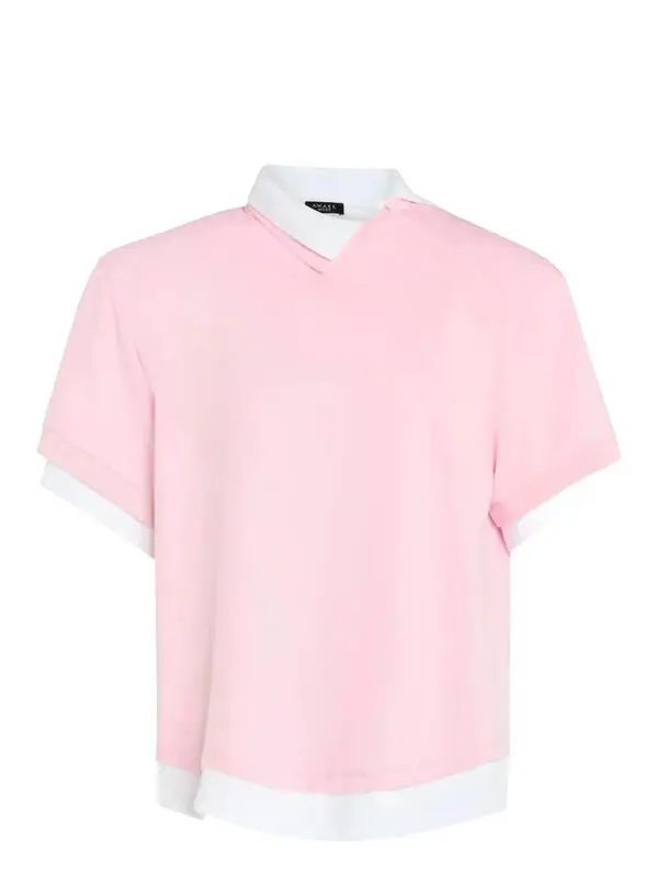 A.W.A.K.E. Mode Double-collar Layered-effect Top - Pink