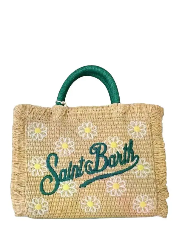 MC2 SAINT BARTH Daisy-embroidered Tote Bag - Neutrals