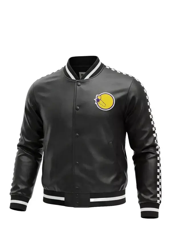 Mitchell & Ness Nba Golden State Warriors Checker-print Jacket - Black