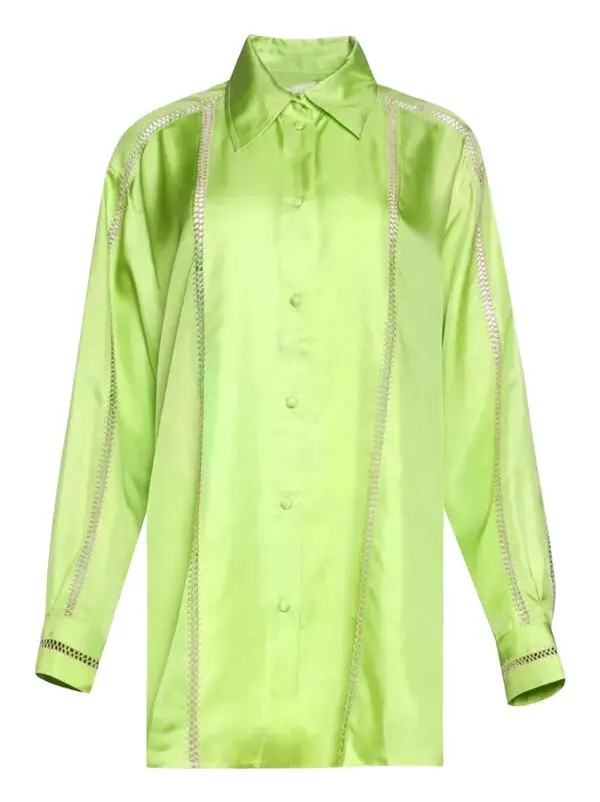 DIOTIMA Bridgetown Open-knit-detail Shirt - Green