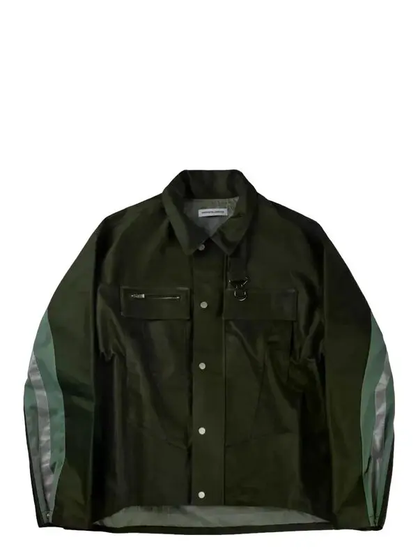 FFFPOSTALSERVICE Waxed Jacket With Reflective Panels - Green