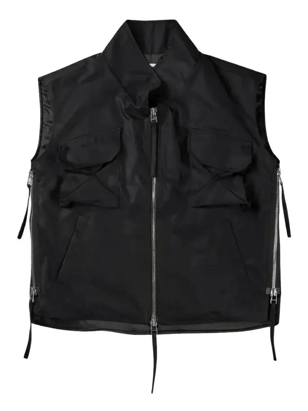 FFFPOSTALSERVICE Darted Kalf Zip-detail Vest - Black