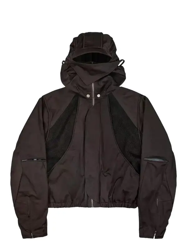 FFFPOSTALSERVICE Parachute Mesh-panelled Hooded Jacket - Brown