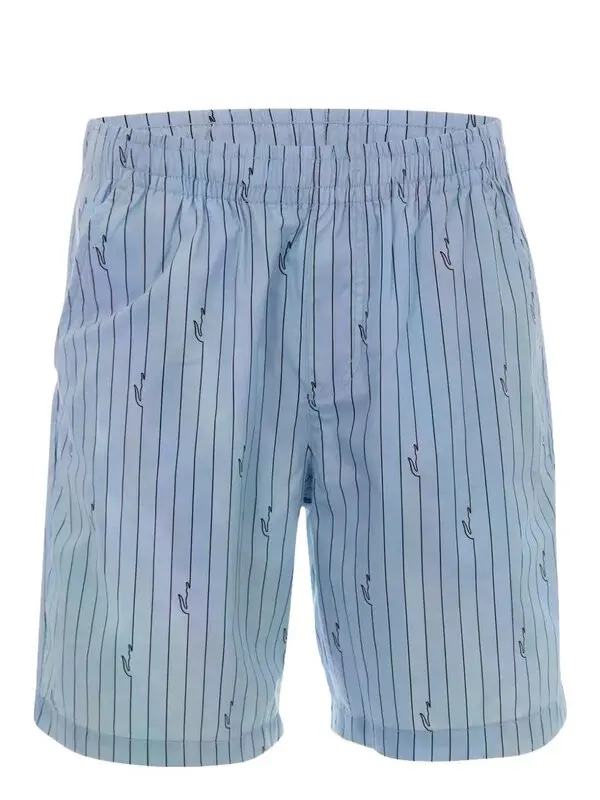 Lacoste Logo-print Pinstripe Shorts - Blue