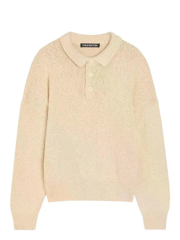 COLE BUXTON Button-up Knitted Sweater - Neutrals
