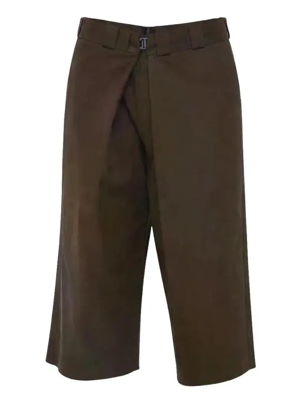 Givenchy Pleated Cotton-blend Shorts - Brown
