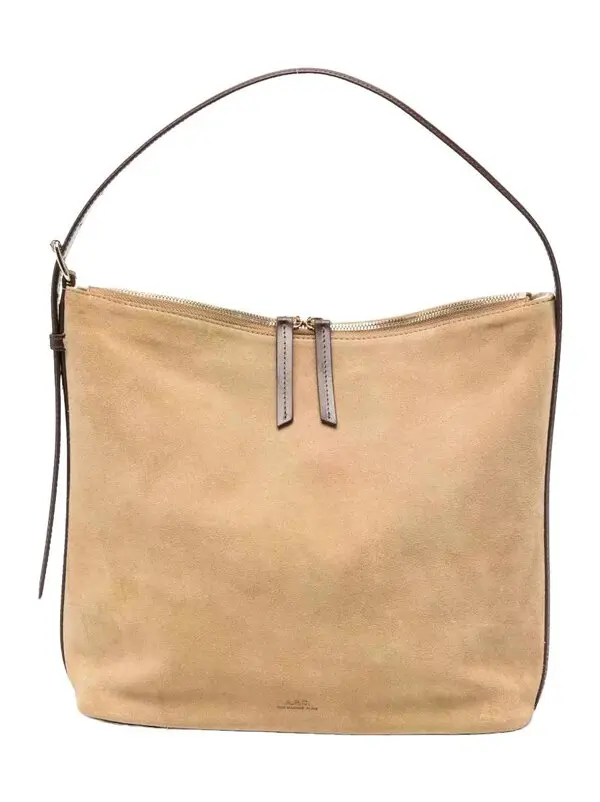 A.p.c. Vera Suede Shoulder Bag - Neutrals