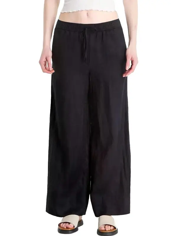Tommy Hilfiger Drawstring Wide-leg Trousers - Black