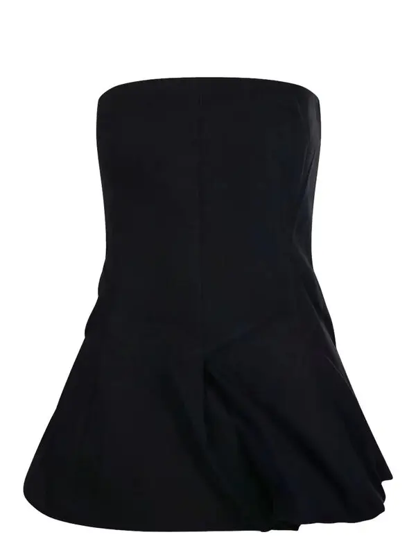 LAMRONS Strapless Bubble-hem Top - Black