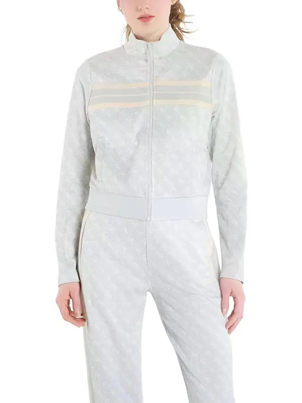 Guess Logo-print Zip-up Jacket - Grey