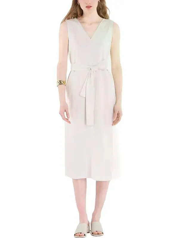 Calvin Klein Belted V-neck Dress - Neutrals