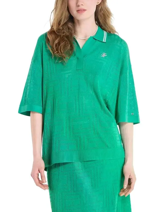Tommy Hilfiger Geometric-pattern Polo Shirt - Green