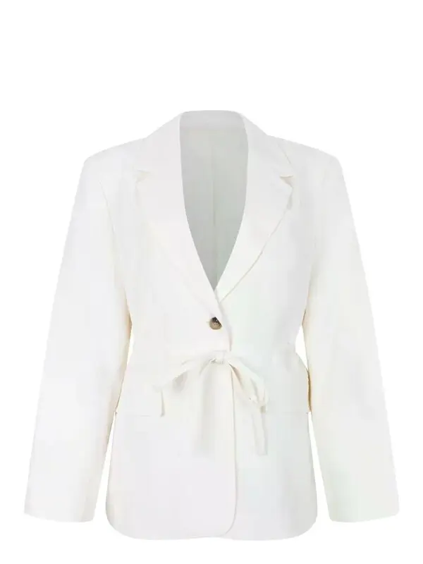 SELECTED Belted Single-breasted Blazer - White