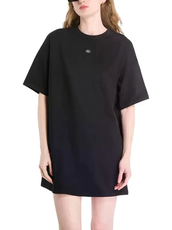 Calvin Klein Logo-patch T-shirt Dress - Black