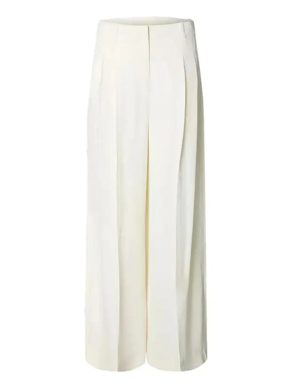 SELECTED Pleat-detail Wide-leg Trousers - Neutrals