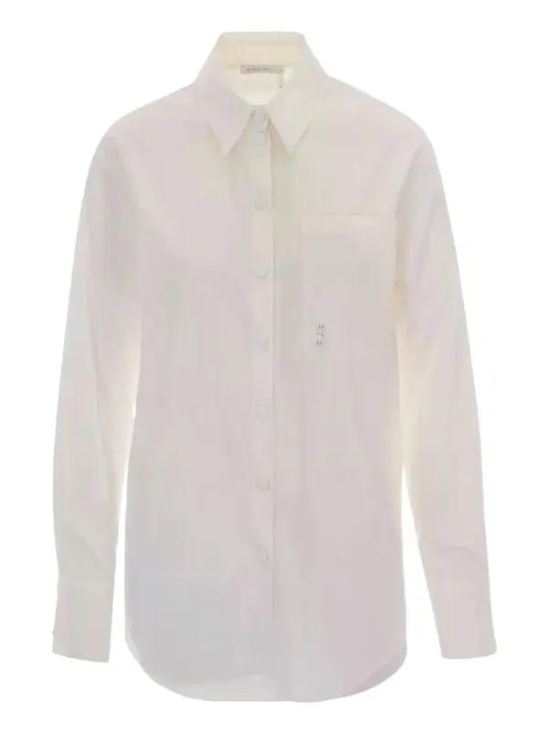 Patrizia Pepe Logo Plaque Pocket Shirt - Neutrals