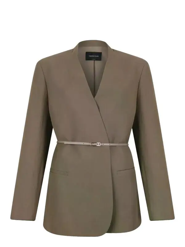 Fabiana Filippi Belted Wrap-front Jacket - Neutrals