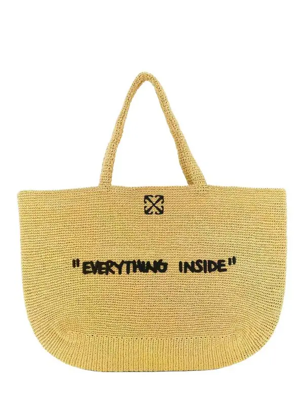 Off-White Jitney Embroidered Tote Bag - Neutrals