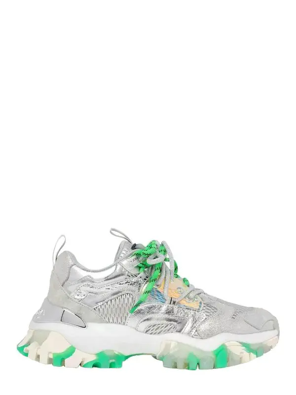 JOIA PARIS Tone Metallic Panelled Lace-up Sneakers - Silver