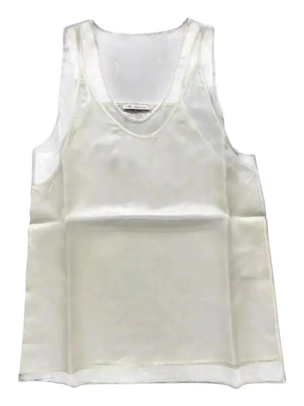 Ami Layered Silk Top - White