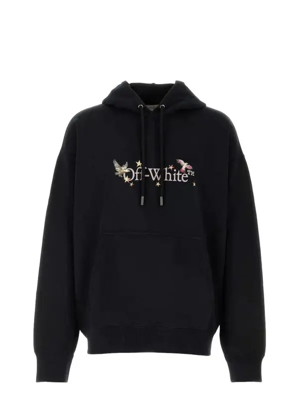 Off-White Logo-print Cotton Hoodie - Black